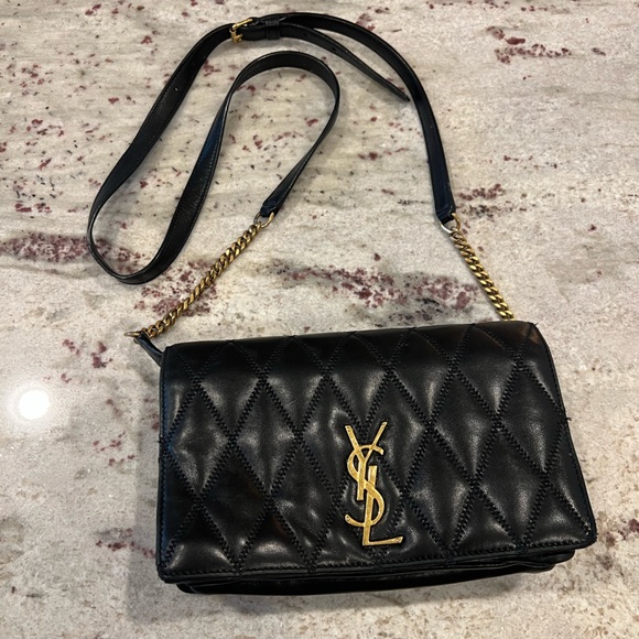 Yves Saint Laurent | Bags | Authentic Black Leather Ysl Crossbody ...